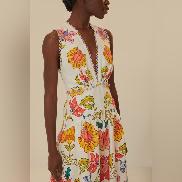 FARM Rio | Dresses | Nwt Farm Rio Offwhite Floral Insects Euroflax ...